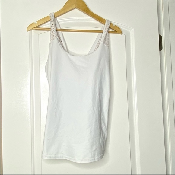 ALO Yoga | Tops | Alo White Laser Cut Strap Tank Top Size Large | Poshmark